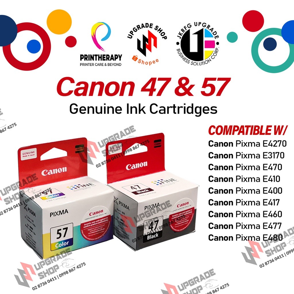 Canon 47 & 57 Black & Tri-color Ink Cartridge Original & Brand New Set ...