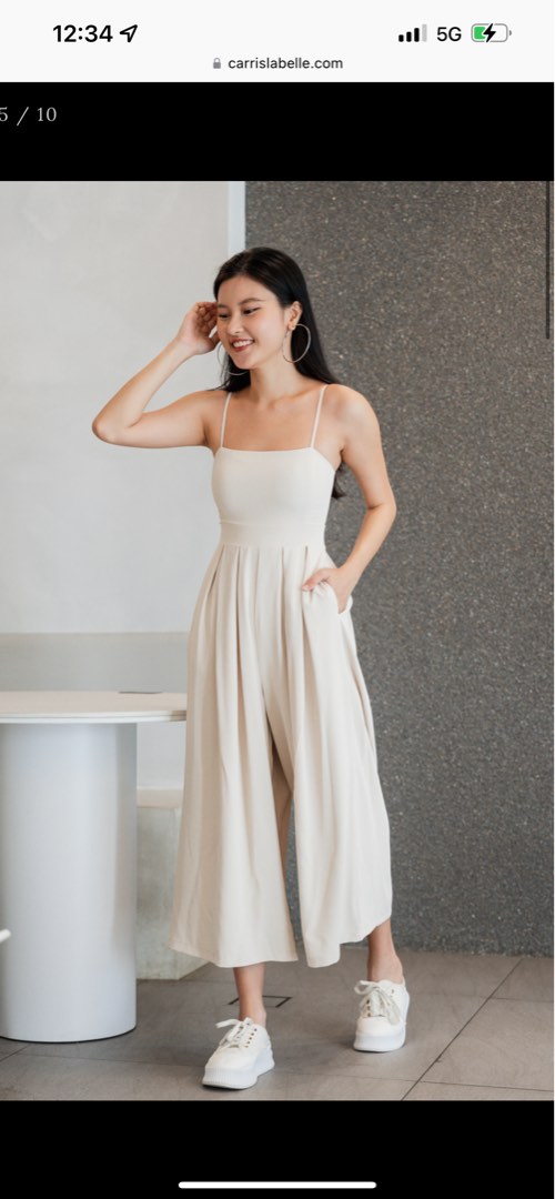 Carislabelle Lazie Pleated Jumpsuit, Women's Fashion, Dresses & Sets, Jumpsuits on Carousell