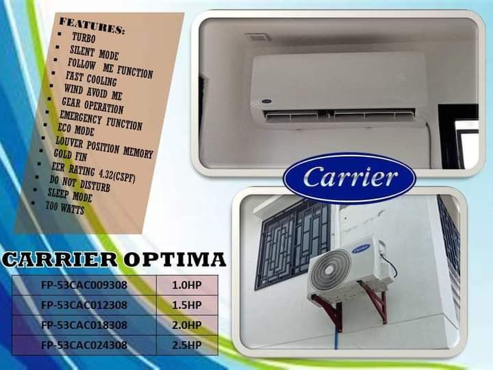 carrier alpha series split type inverter Aircon with free installation ...