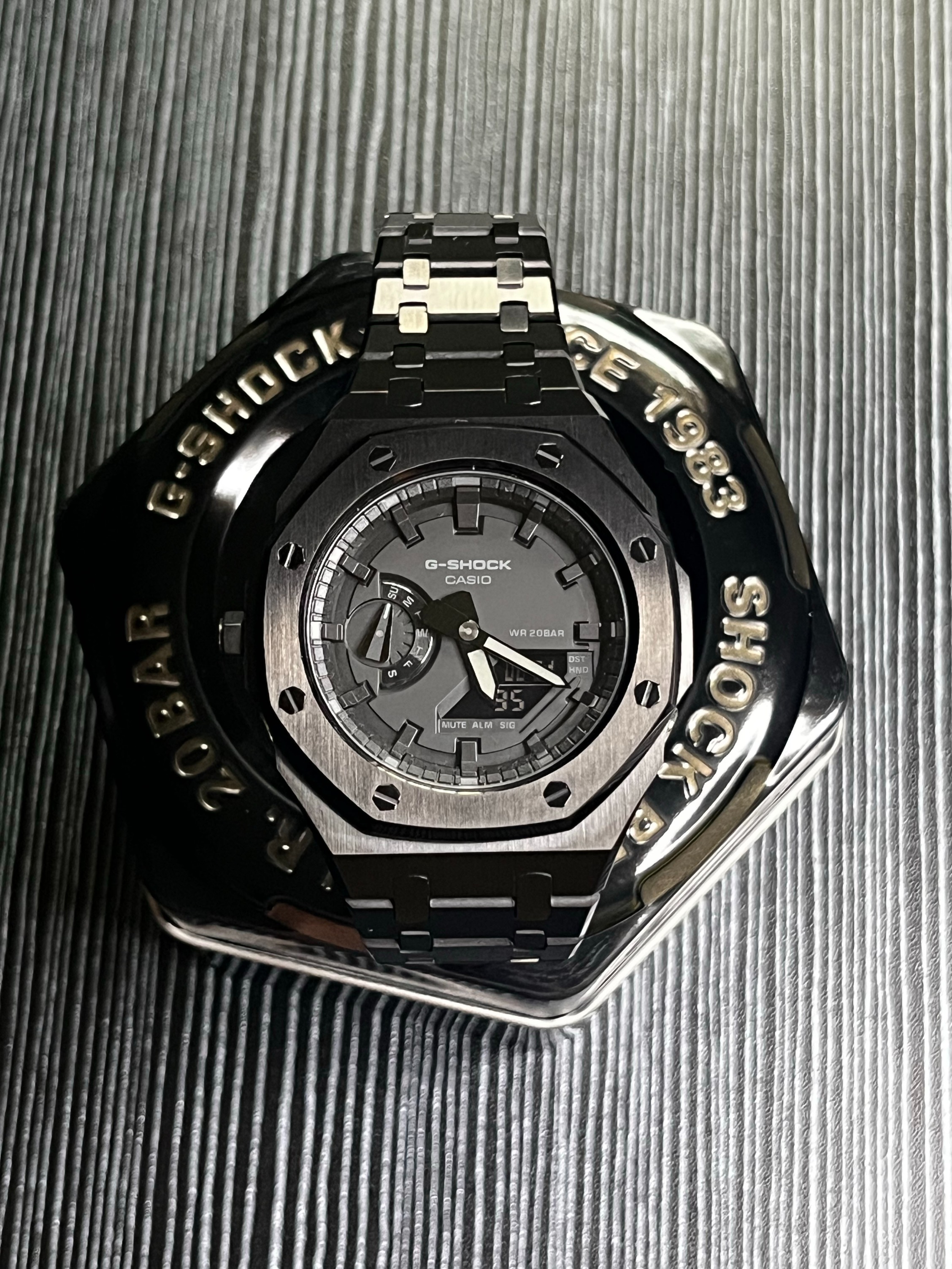 Casio G-SHOCK Custom Royal Oak (Casio Oak) Men's Black Watch - GA-2100 ...