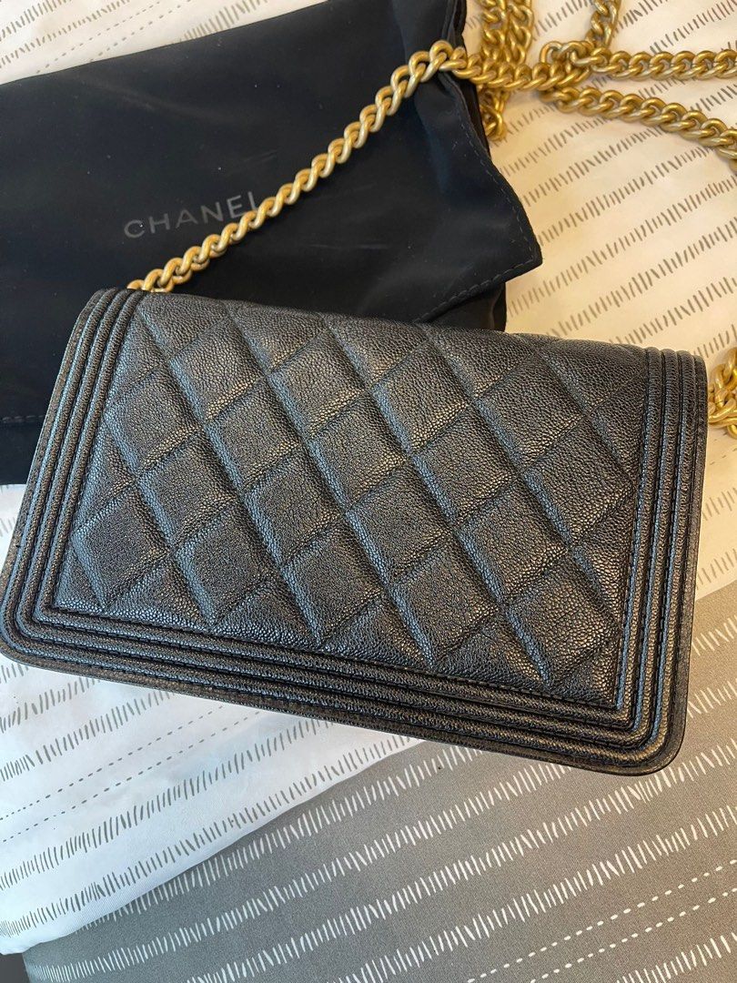 Chanel Boy Wallet on Chain Caviar, Luxury, Bags & Wallets on Carousell