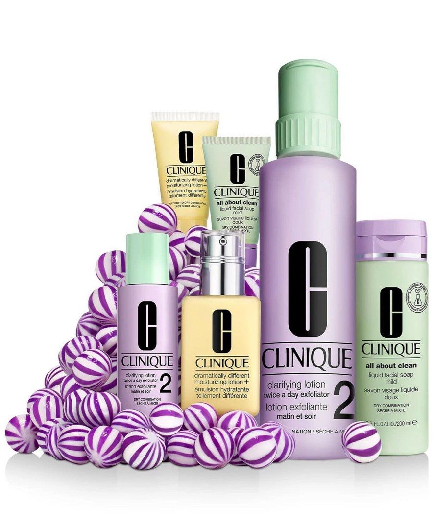 Clinique 3-Step Skin Care System Type 2 Dry Comb, Beauty & Personal ...