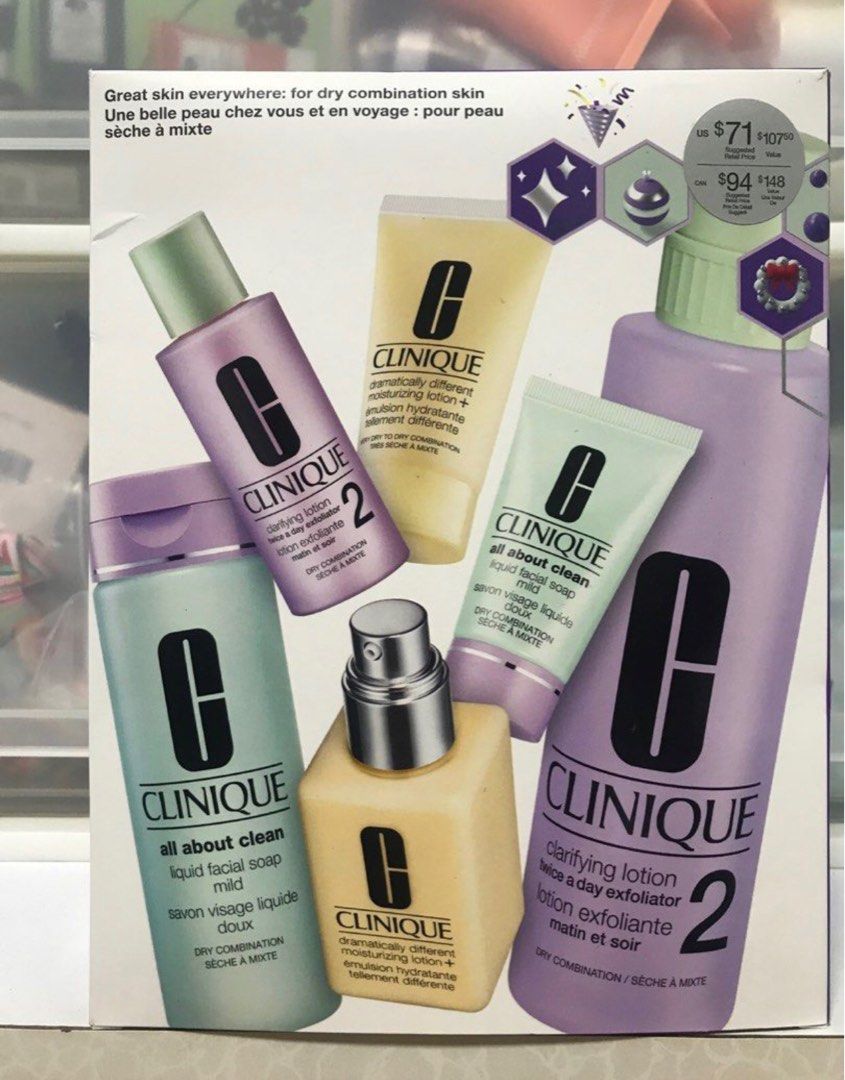 Clinique 3-Step Skin Care System Type 2 Dry Comb, Beauty & Personal ...