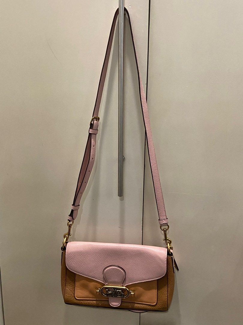 Coach Pink and Brown Leather Shoulder and Sling Bag, Women's Fashion ...
