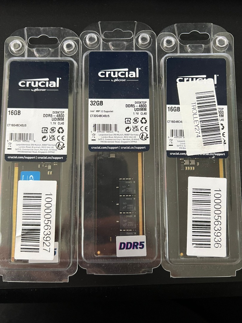Crucial Desktop DDR5 - 4800 RAM (1x 32GB, 2x16GB), Computers & Tech ...