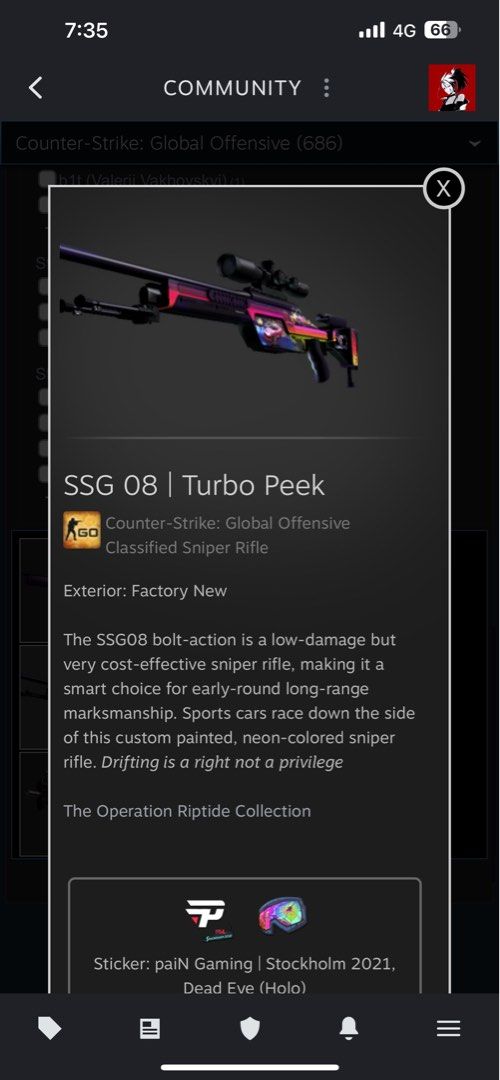 CSGO SKINS (SSG TURBO PEEK), Video Gaming, Video Games, Others on Carousell