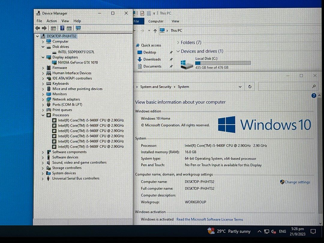 Custom Built Gaming Desktop Computer PC CPU Processor intel 9th Gen i5 ...