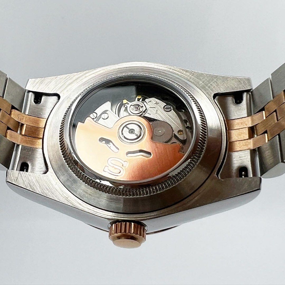 Custom Seiko Mod 2-tone rose gold Brown DateJust 39mm, Men's Fashion ...