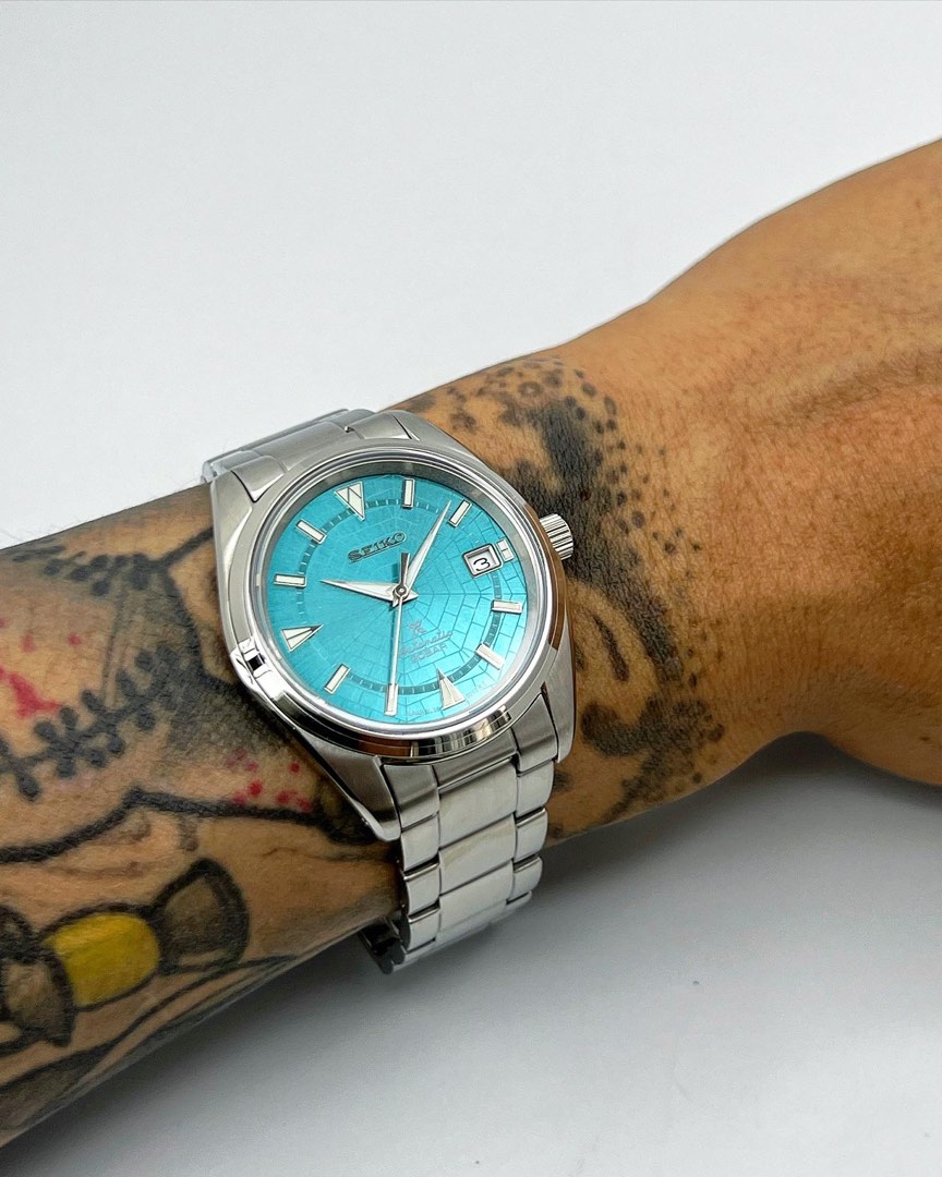 Custom Seiko Mod 39mm Turquoise Blue Ginza Alpinist Presage, Men's ...