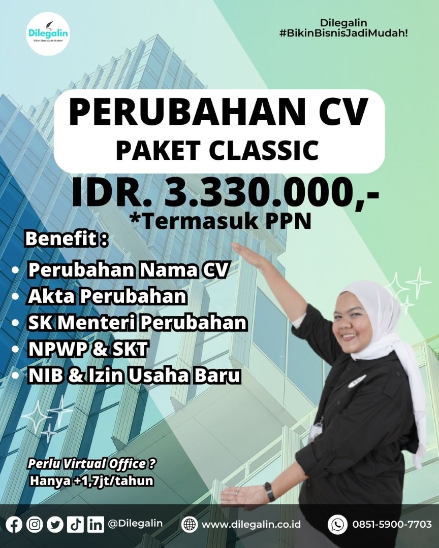 JASA PERUBAHAN CV PAKET CLASSIC, SILVER, GOLD, PLATINUM, Jasa, Lainnya ...