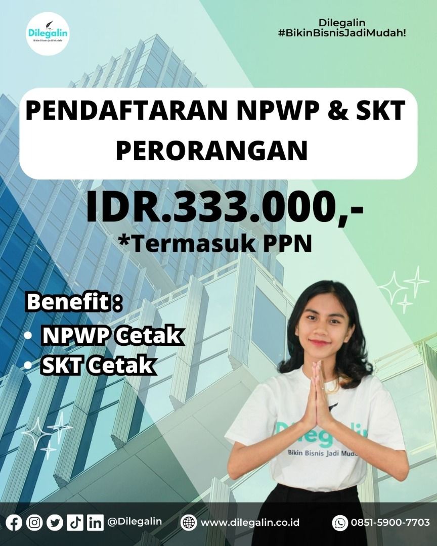 JASA PENDAFTARAN NPWP & SKT PERORANGAN, BADAN USAHA, NPWP PERUBAHAN NAMA BADAN USAHA, PERORANGAN ...