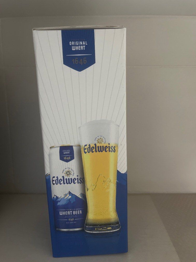 Edelweiss Wheat Beer Tall Glass Jar Cup, Furniture & Home Living ...