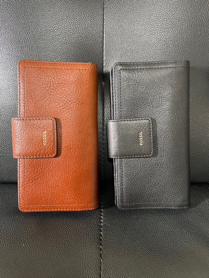 Fossil Leather Wallet in Brown & Black, Women's Fashion, Bags & Wallets ...