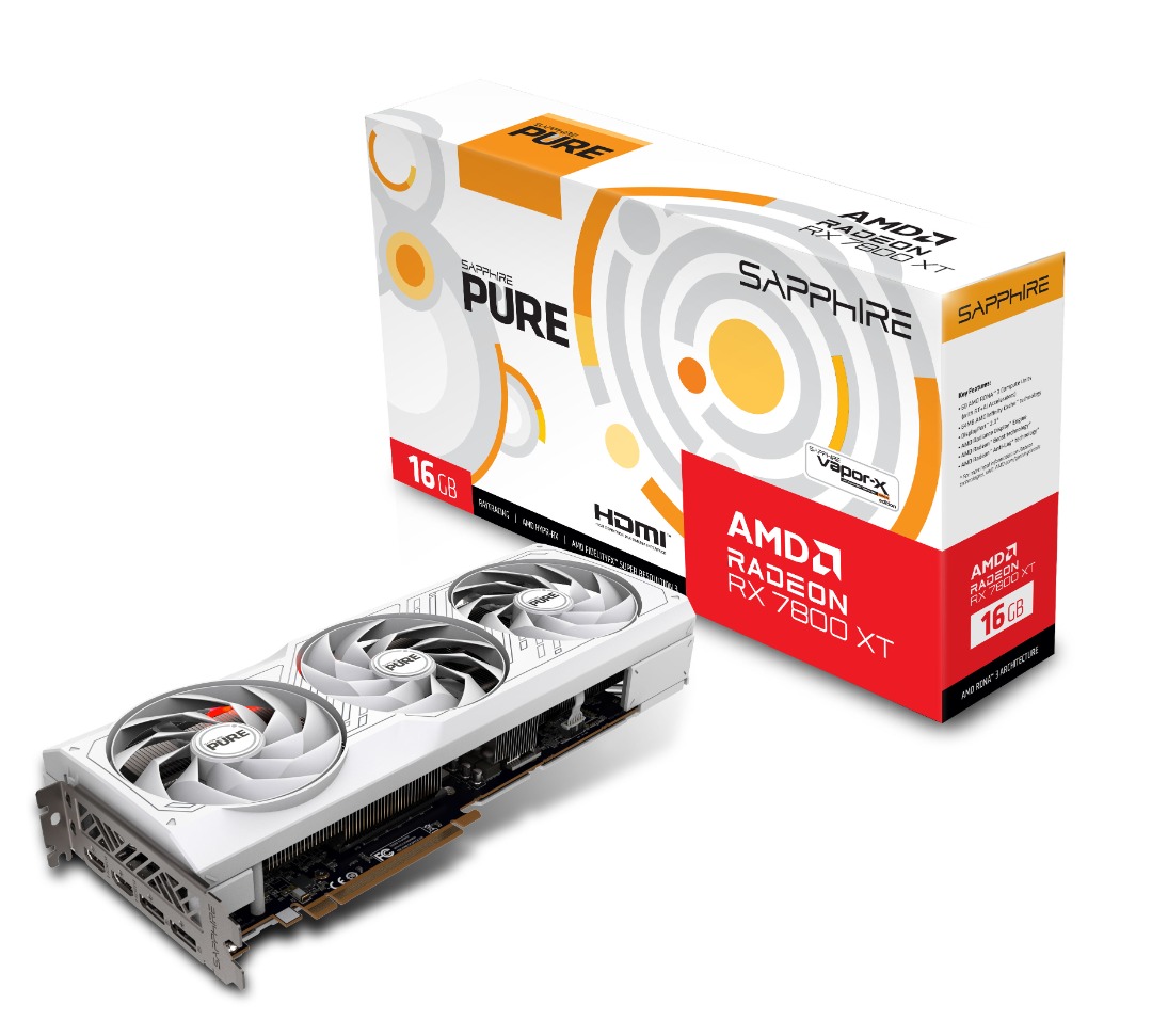 💯[FREE DELIVERY]💯 PURE AMD Radeon™ RX 7800 XT 16GB / 7800XT SAPPHIRE PURE WHITE / WHITE 7800XT ...
