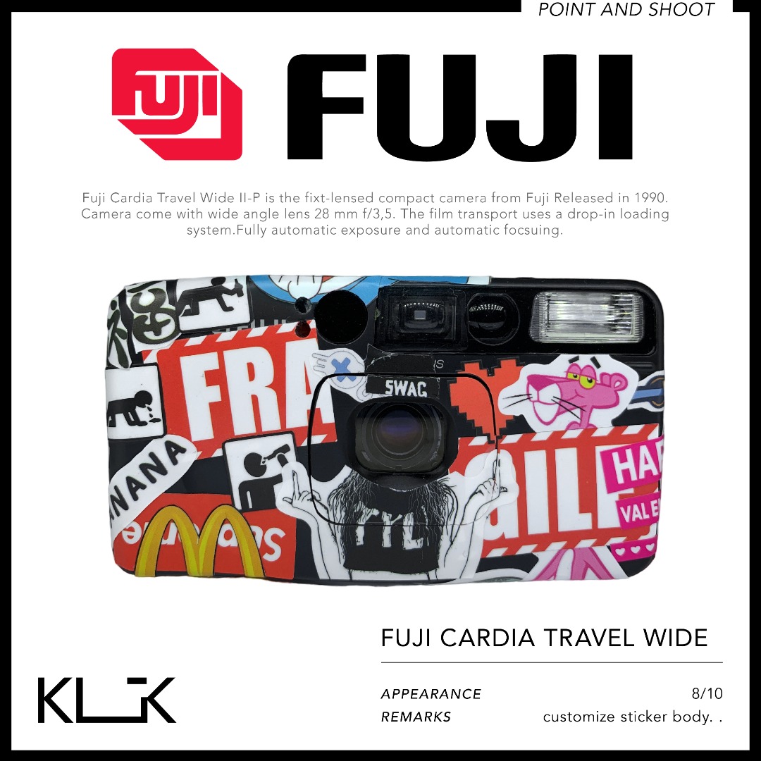 Fuji Cardia Travel Mini Wide film camera, Photography, Cameras on Carousell