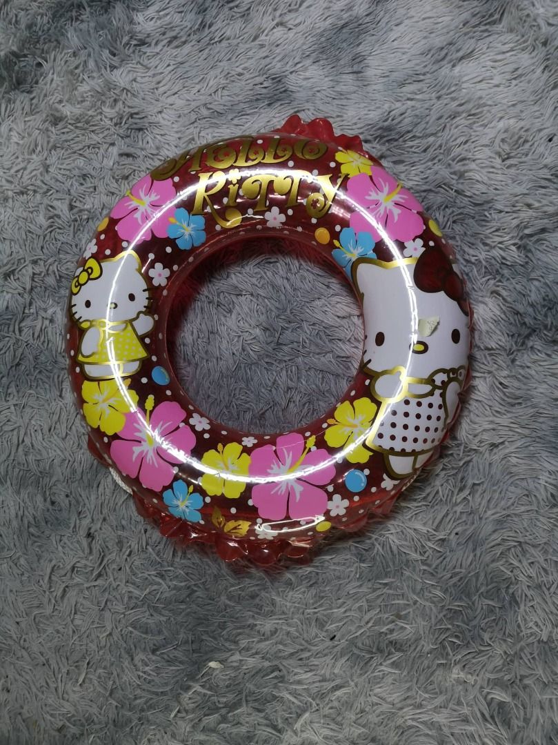 Hello Kitty Floral Kids Rong Pool Floater, Babies & Kids, Bathing ...