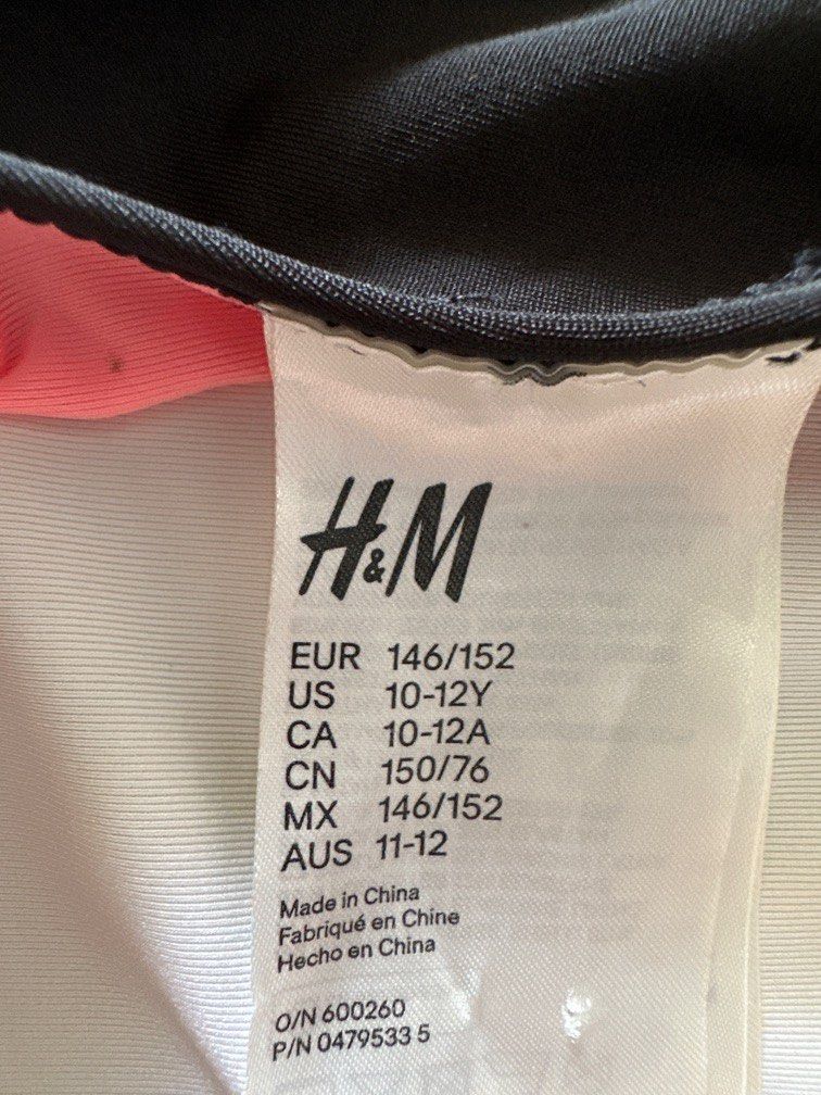 H&M one piece black swimsuit girls sz 10-12, Women's Fashion, Swimwear ...