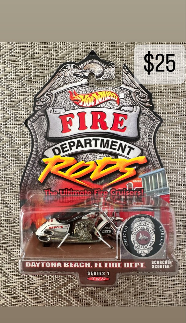Hot Wheels Pro racing nascar cars, Daytona beach FL fire dept. scooter ...
