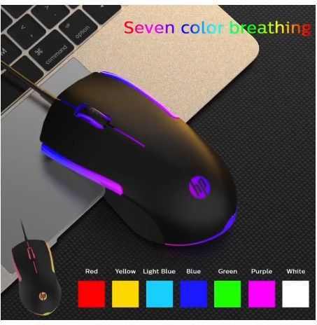 HP M160 Wired Gaming Mouse, 1000 DPI, High Performance Optical Tracking Gaming Mouse, with 7 ...