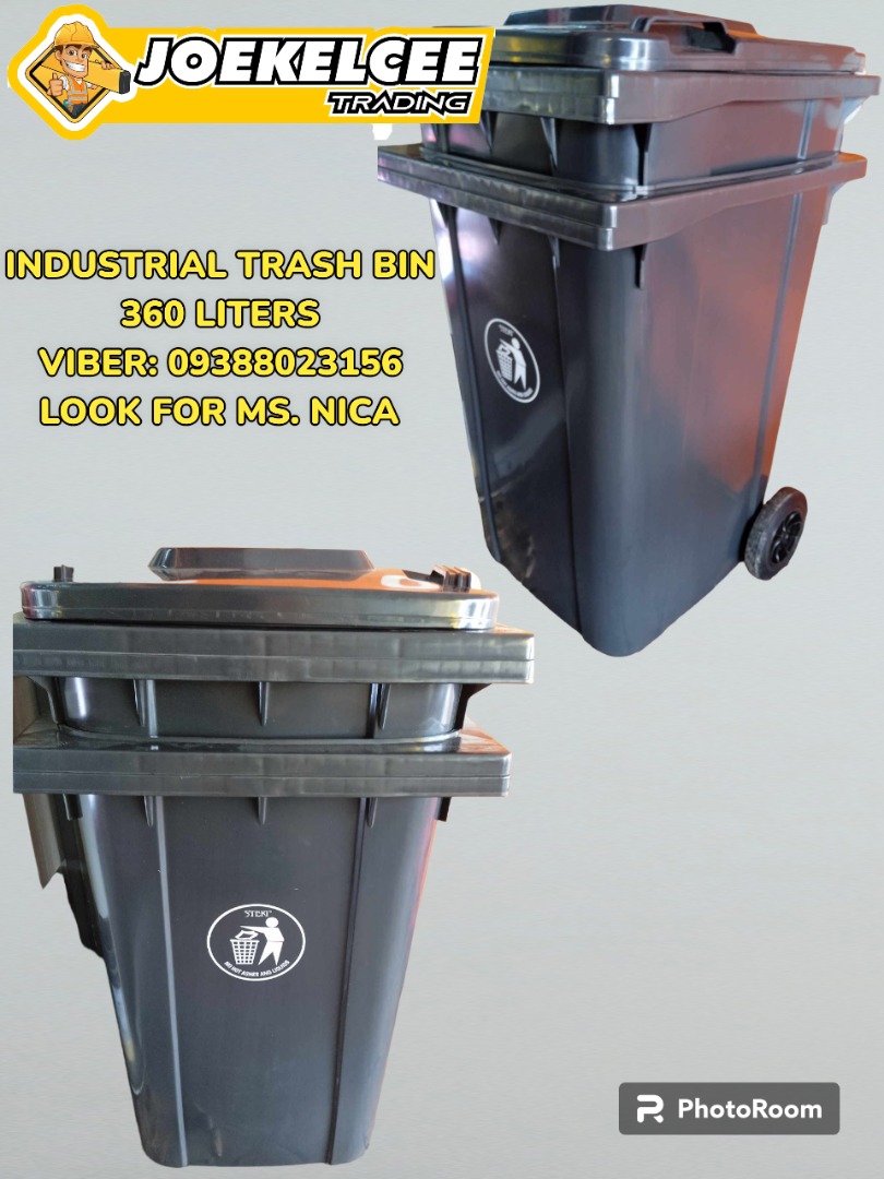 Industrial trash bin, Furniture & Home Living, Cleaning & Homecare ...