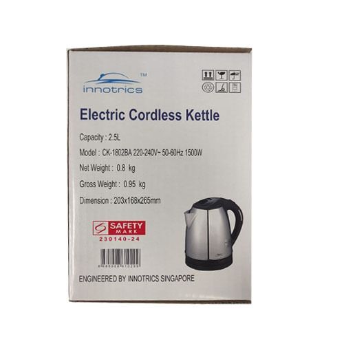 Innotrics CK-1802BA Cordless Kettle 2.5L WITH 1 YEAR WARRANTY, TV ...