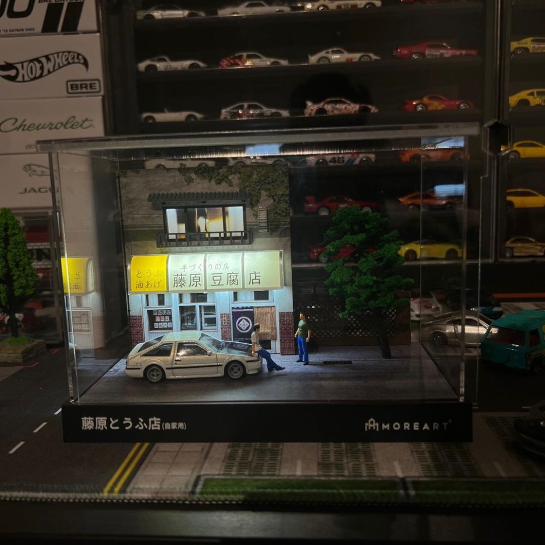 (instock) 1/64 initial D Fujiwara Tofu Shop Diorama with Toyota Trueno ...