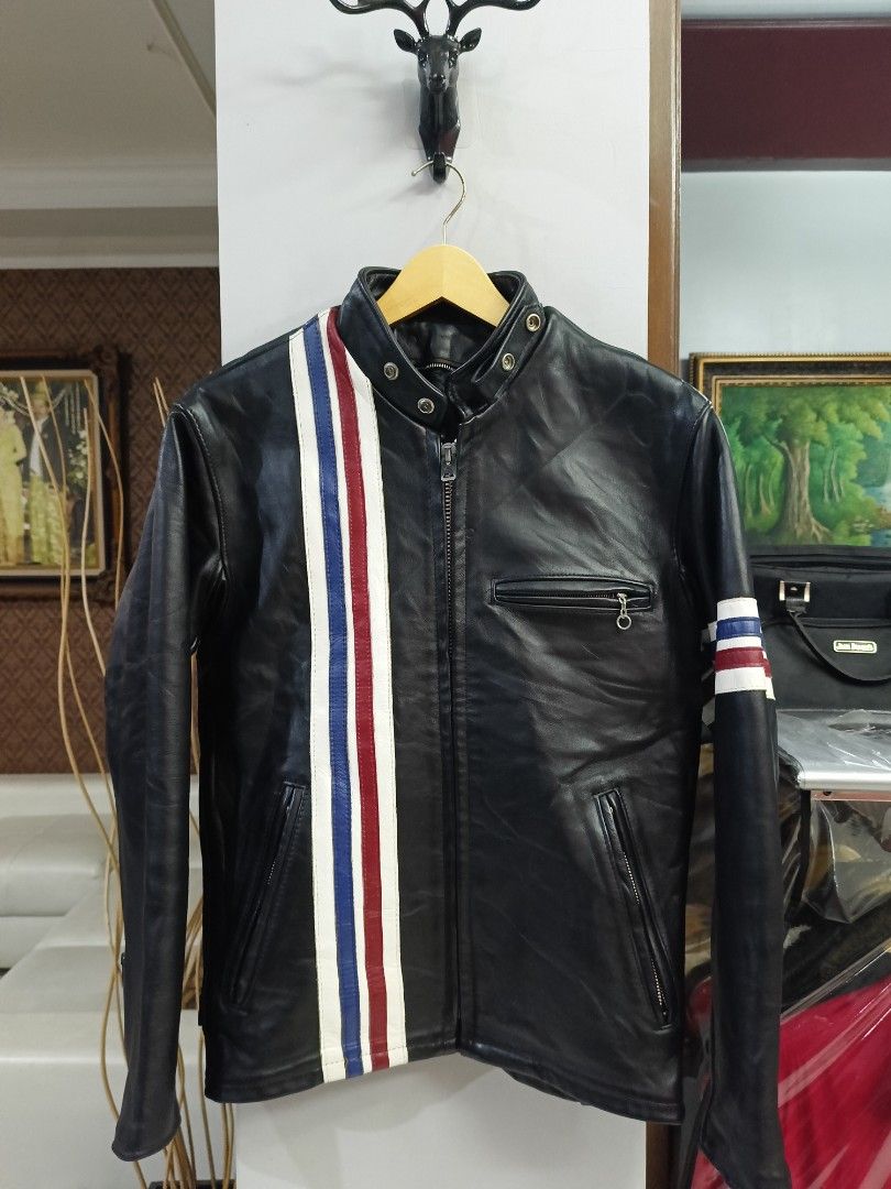 Jaket kulit SCHOTT 671 easy rider (size M fit L), Fesyen Pria, Pakaian ...