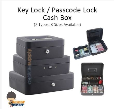 Key Lock / Passcode Lock Cash Cashier Box FC2971, Furniture & Home ...