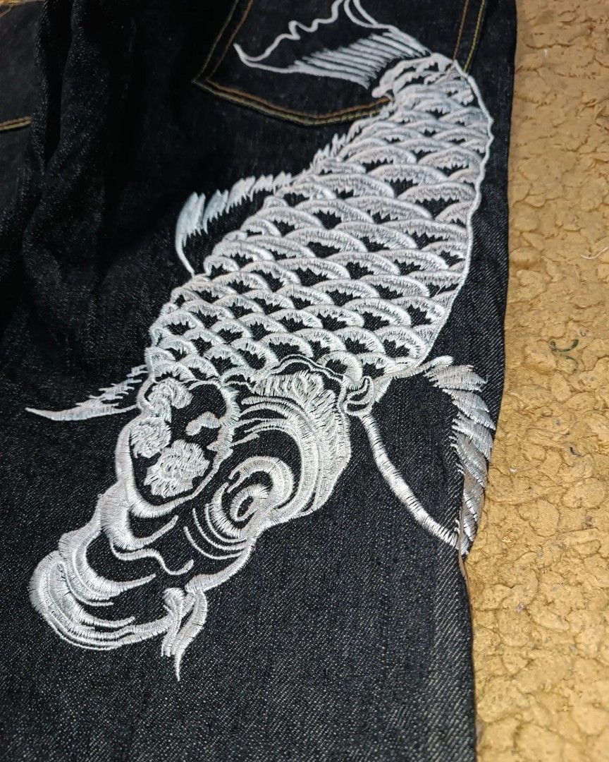 Koi fish denim jeans size 30, Men's Fashion, Bottoms, Jeans on Carousell