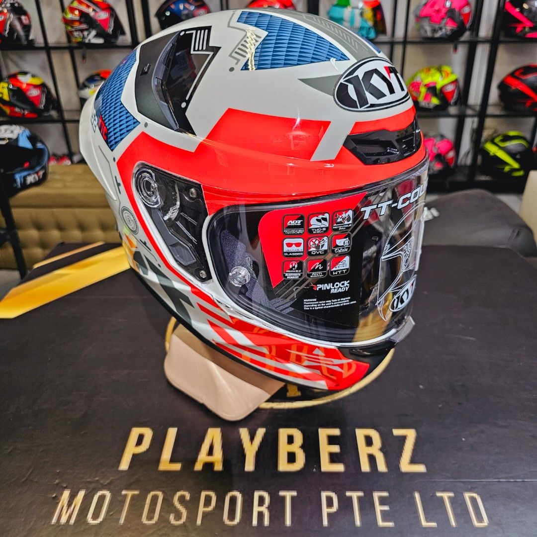 KYT TT-COURSE FUSELAGE RED HELMET, Motorcycles, Motorcycle Accessories ...