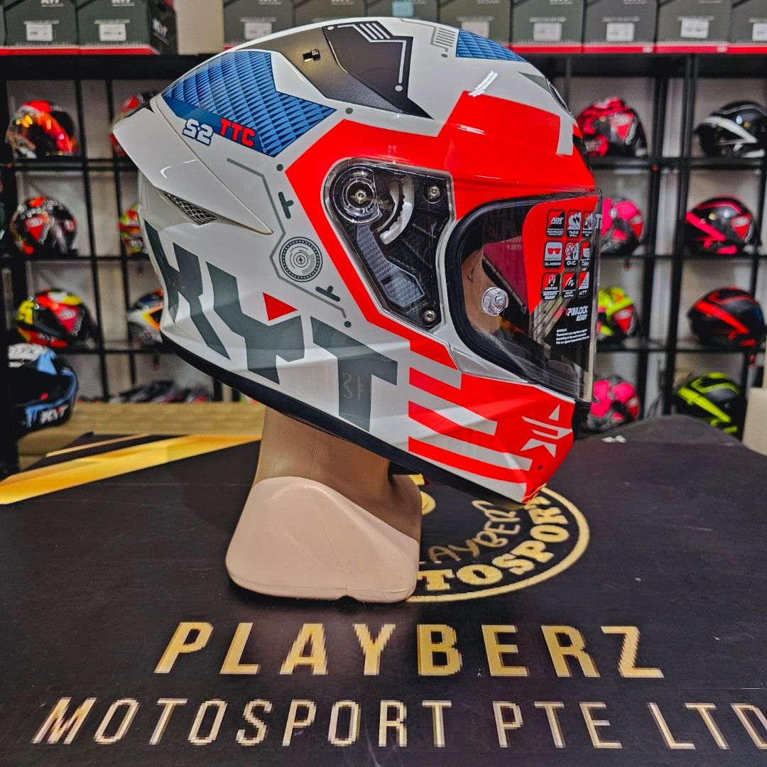 KYT TT-COURSE FUSELAGE RED HELMET, Motorcycles, Motorcycle Accessories ...