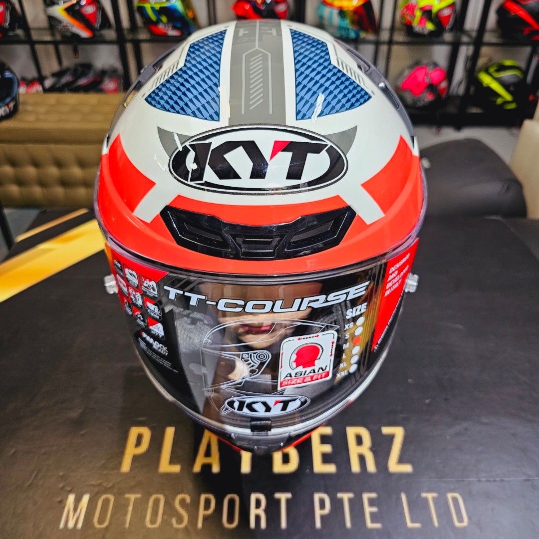 KYT TT-COURSE FUSELAGE RED HELMET, Motorcycles, Motorcycle Accessories ...