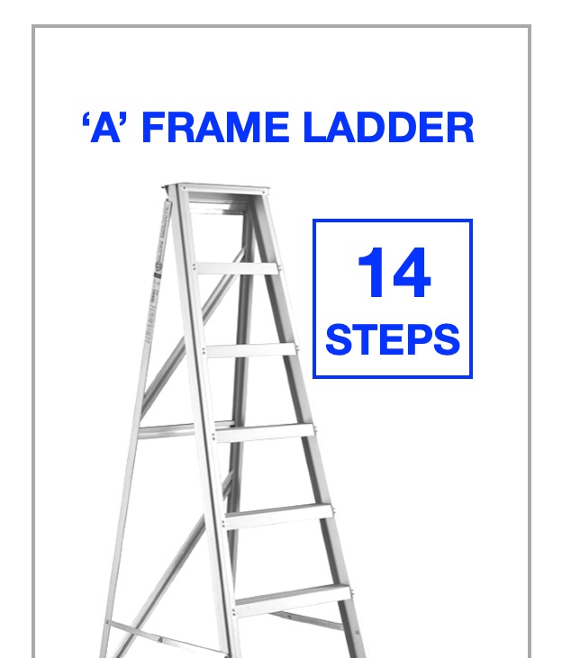 LADDER ('A' FRAME ALUMINUM) 14 STEPS, Furniture & Home Living, Home ...