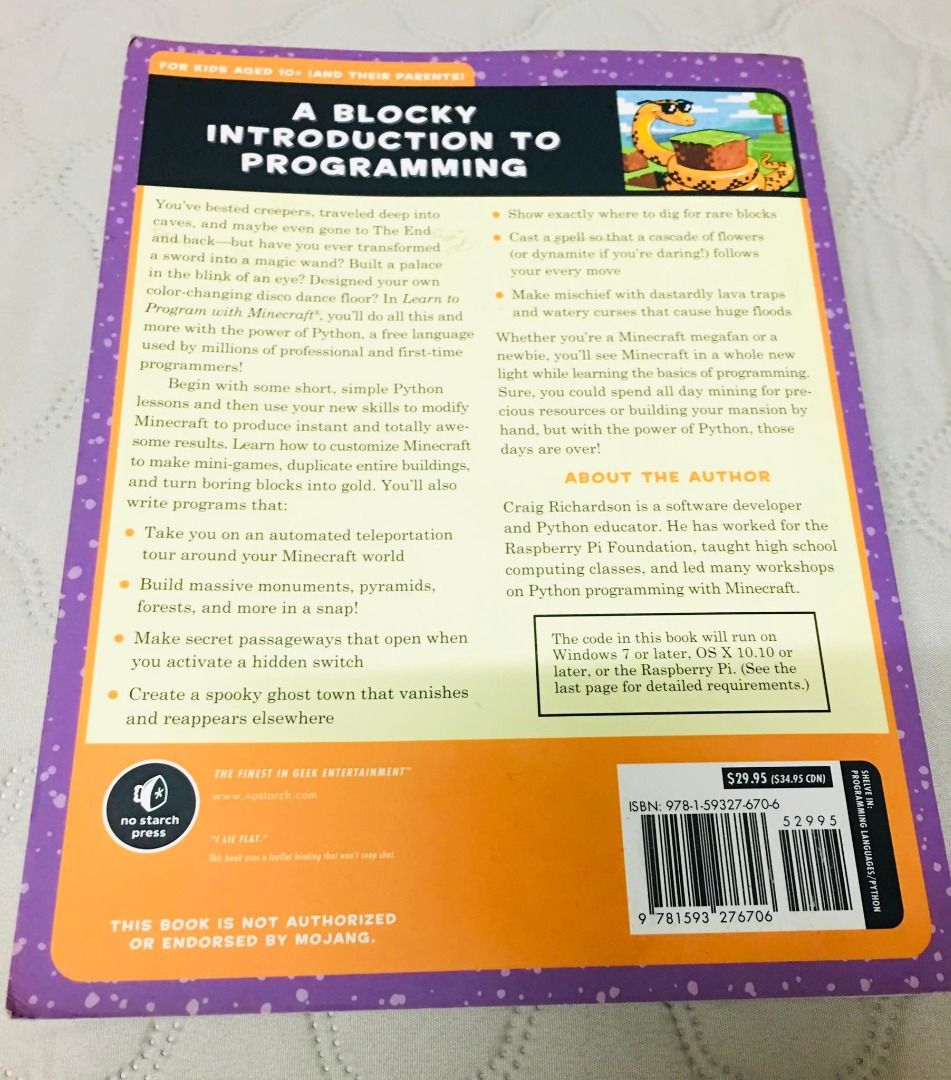 Learn To Program With Minecraft - Transform Your World With The Power of Python, Hobbies & Toys ...