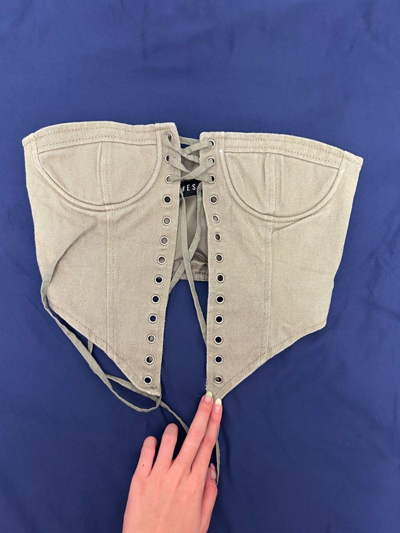 Lioness Green Front Tie Corset, Women's Fashion, Tops, Other Tops on ...