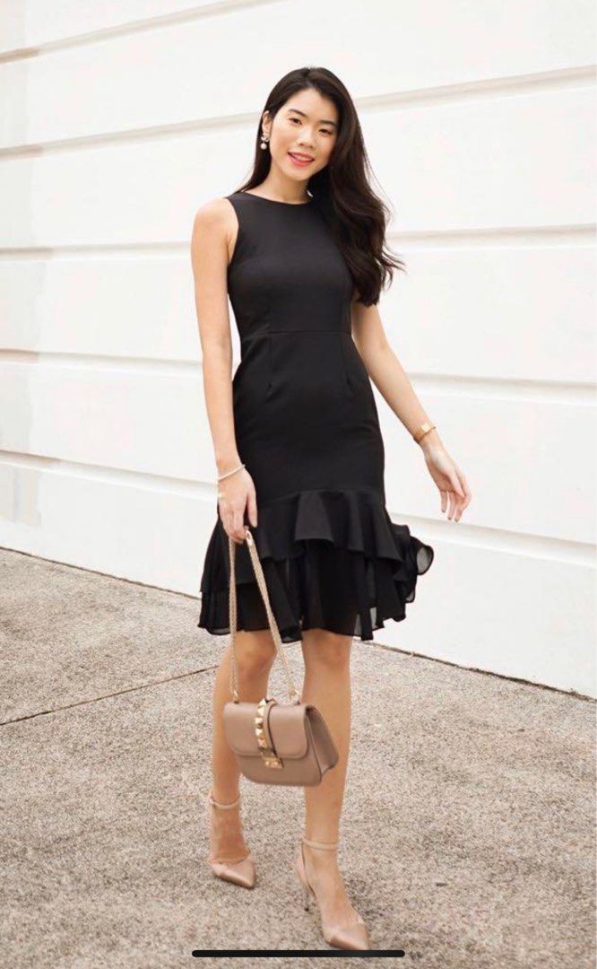 Mikayla Katie Mermaid Dress in Black, Women's Fashion, Dresses & Sets ...