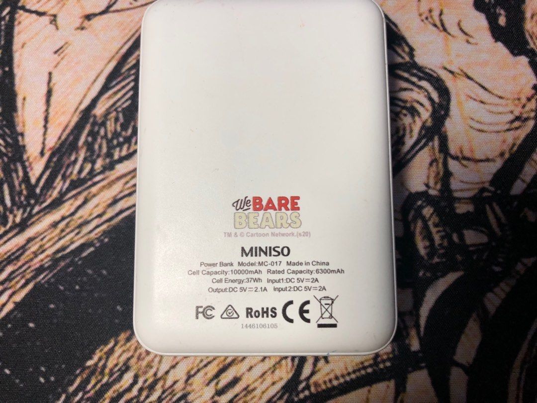 MINISO AU X WE BARE BEARS 10000mAh PORTABLE POWERBANK Panda white Brand ...