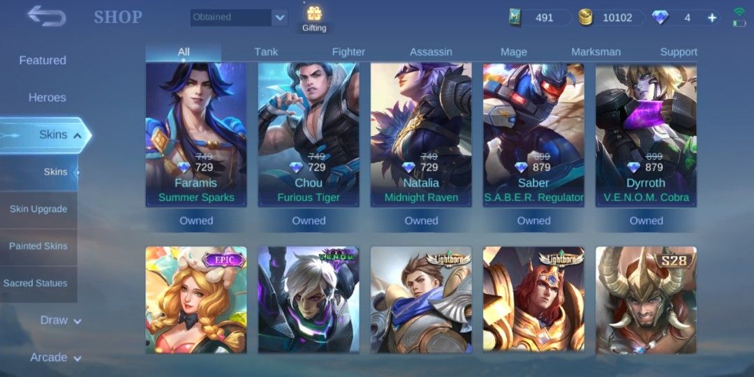 mlbb acct with dawning stars lance, Video Gaming, Video Games, Others ...