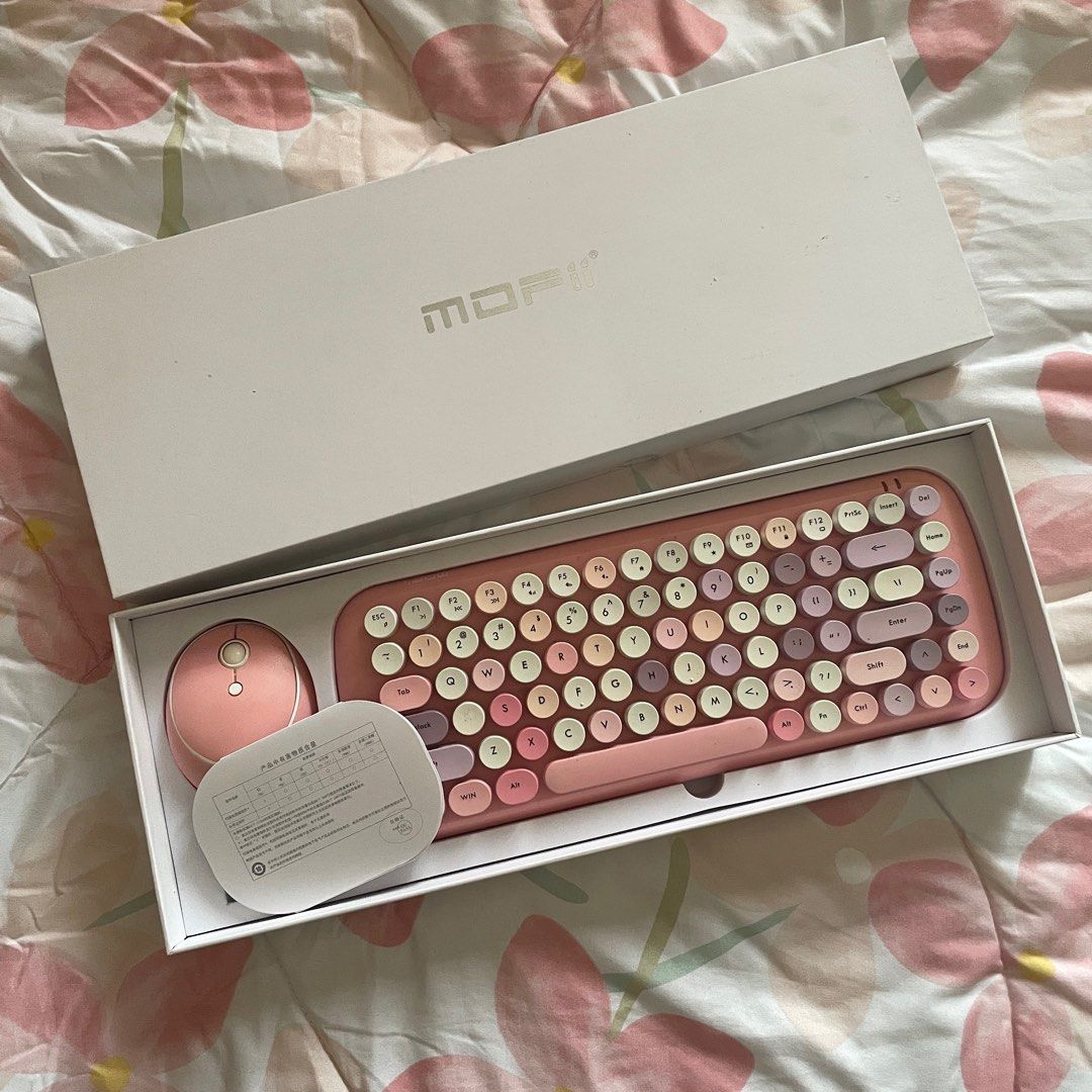 Mofii keyboard & mouse pink, Elektronik, Bagian Komputer & Aksesoris di ...