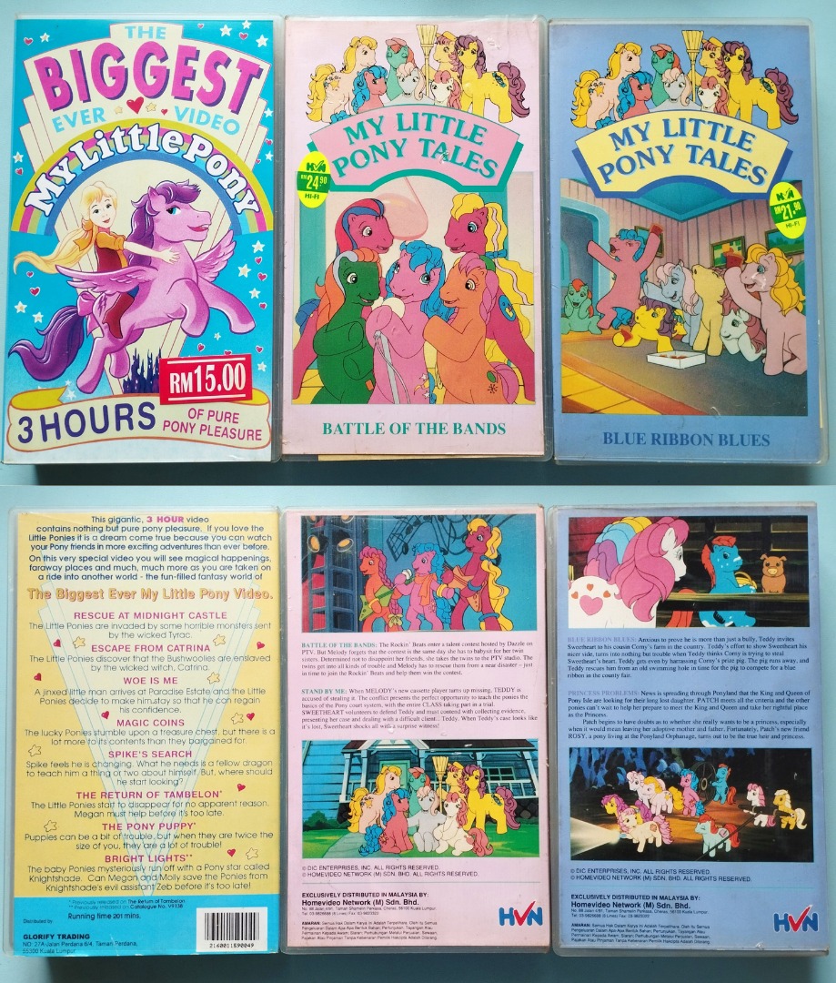 My Little Pony G1 and Tales VHS Tapes, Hobbies & Toys, Music & Media ...