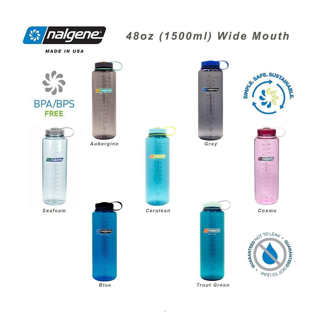 Nalgene 1.5L Wide Mouth Sustain Silo Bottle - 48oz, Sports Equipment ...
