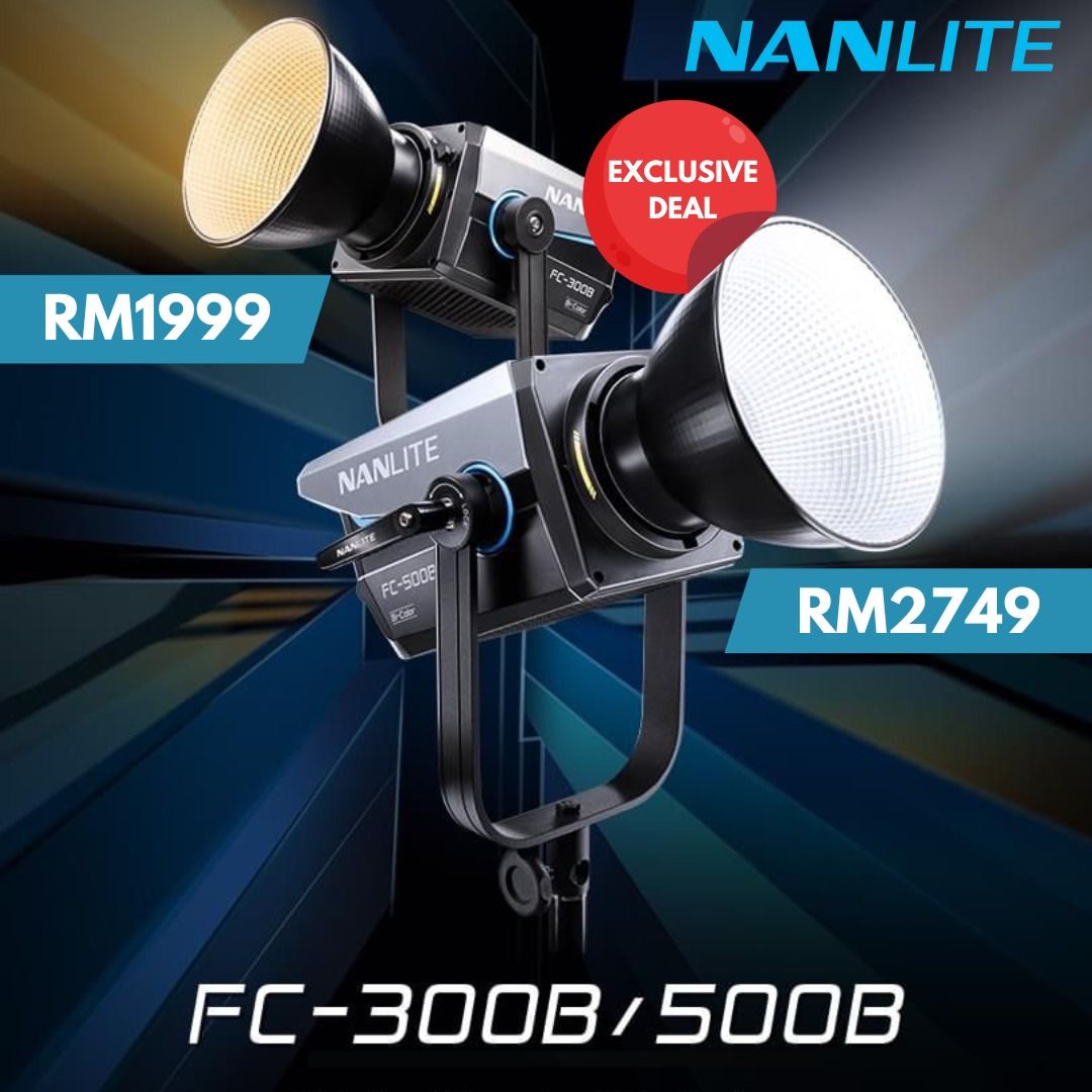 Nanlite Fc300B / 500B Bi-Color LED Spotlight, Photography, Photography ...