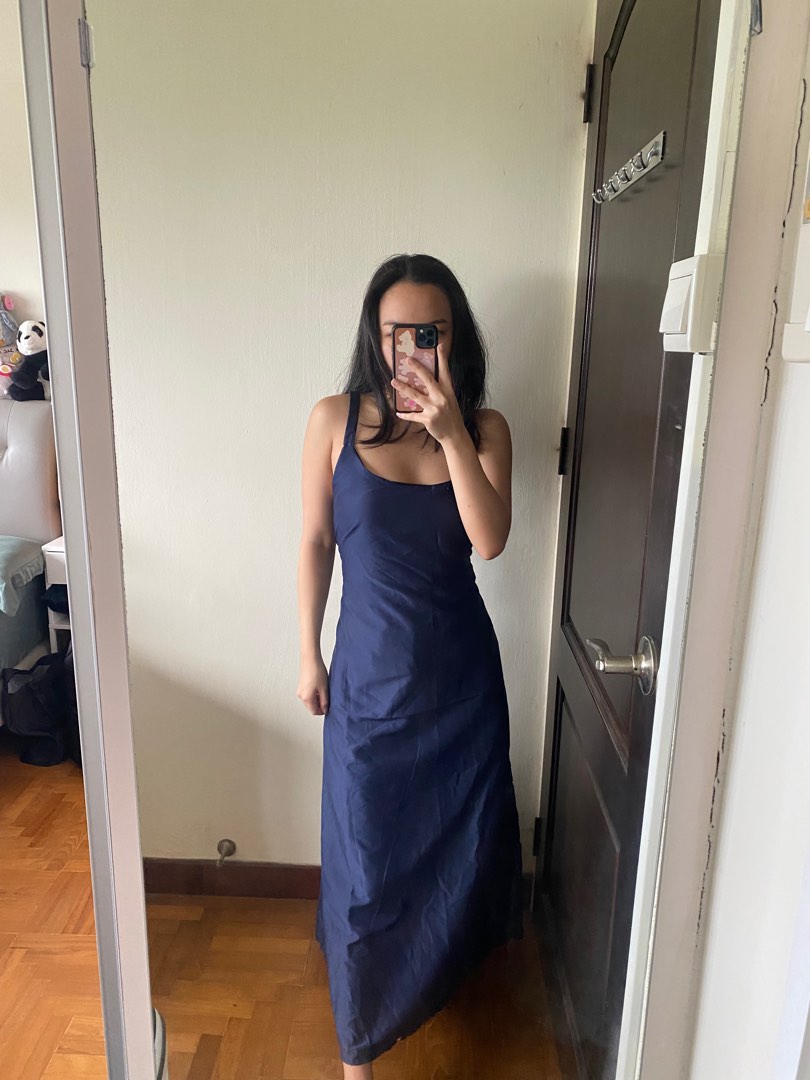 navy blue maxi dress, Women's Fashion, Dresses & Sets, Dresses on Carousell