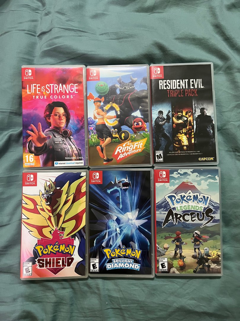 NINETENDO SWITCH GAMES (pokemon, resident evil, ring fit, life is ...