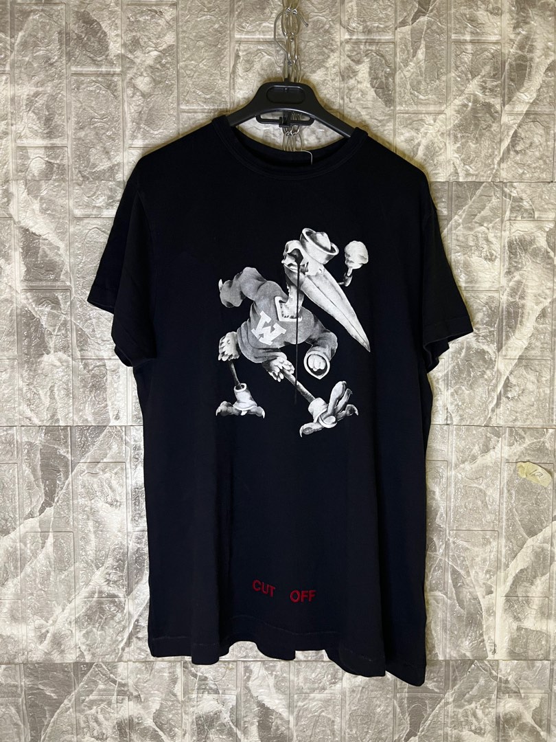 Off White Cut Off Black Tee, Men's Fashion, Tops & Sets, Tshirts & Polo ...