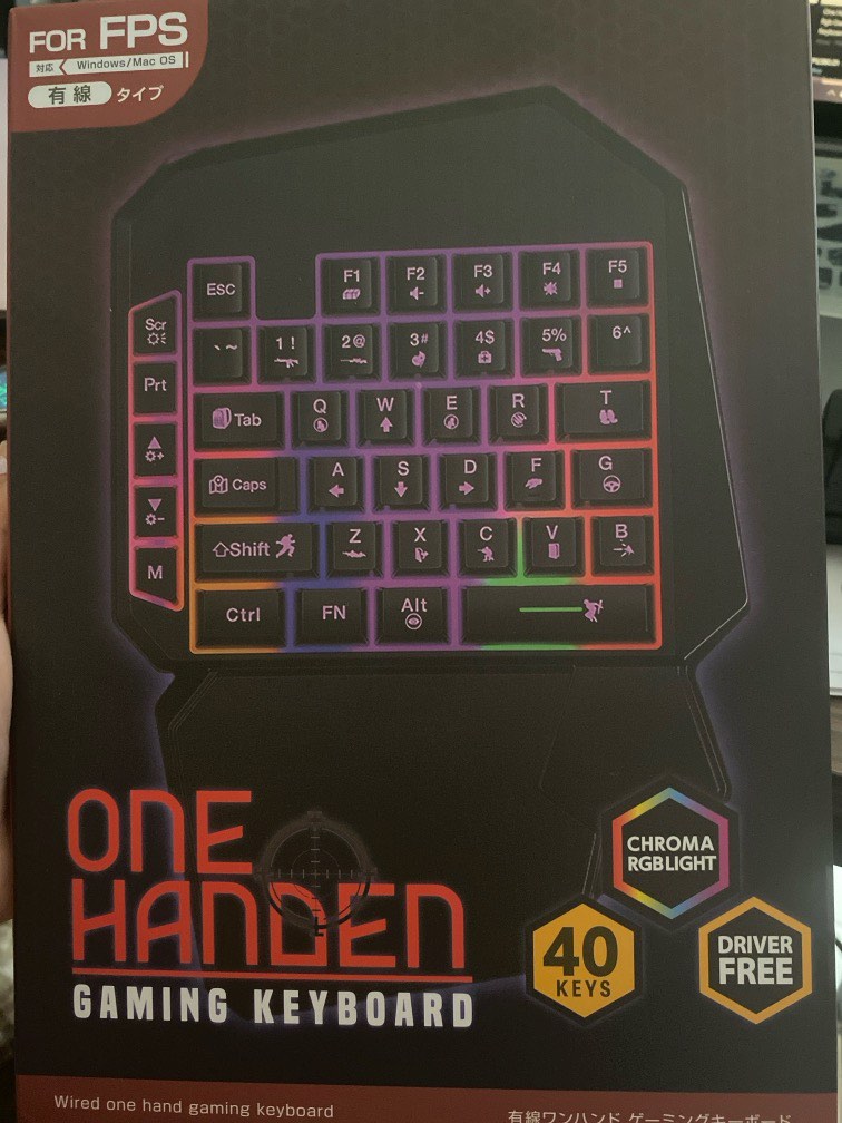 One Handed Gaming Keyboard 40 Keys Chroma RGB Light Driver-Free (Japan ...