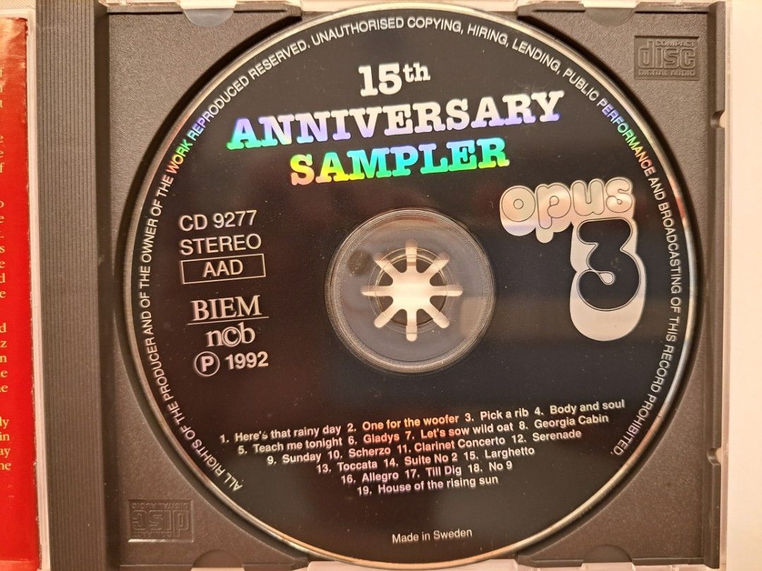 Opus 3: 15th Anniversary Sampler. Collection of Jazz, Classical and Folk Music recordings from ...
