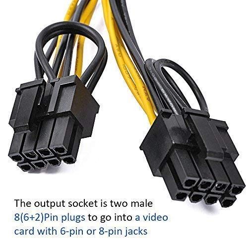 PCI-E 8 Pin to Dual 8(6+2) Pin Splitter Power Cable - GPU Adapter ...