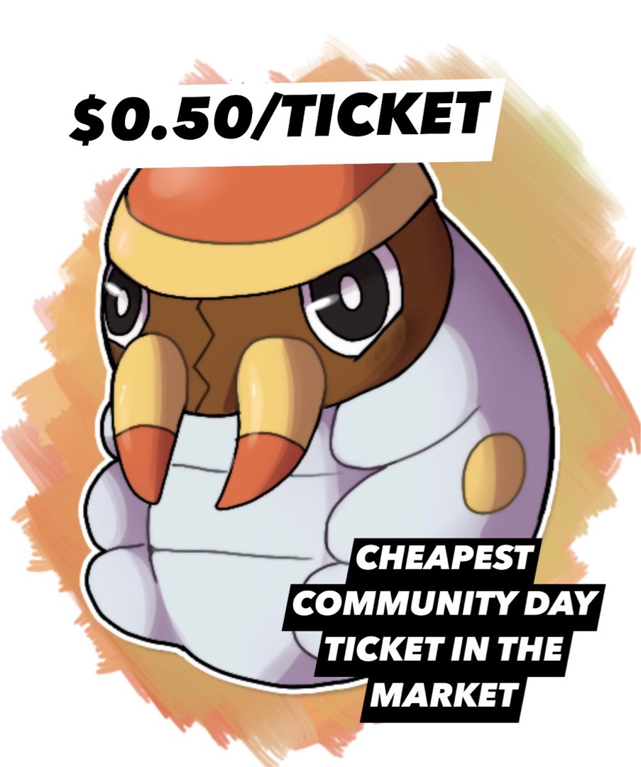 POKEMON GO GRUBBIN COMMUNITY DAY TICKET, Video Gaming, Gaming ...