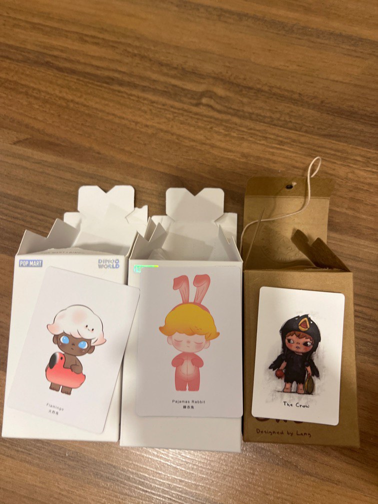 Popmart hirono (the crow) dimoo (pajamas rabbit and flaming), Hobbies ...